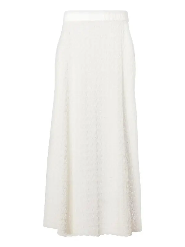 GANNI Crochet Maxi Skirt - White