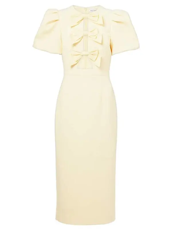 Rebecca Vallance Annabelle Bow-detail Crêpe Midi Dress - Yellow
