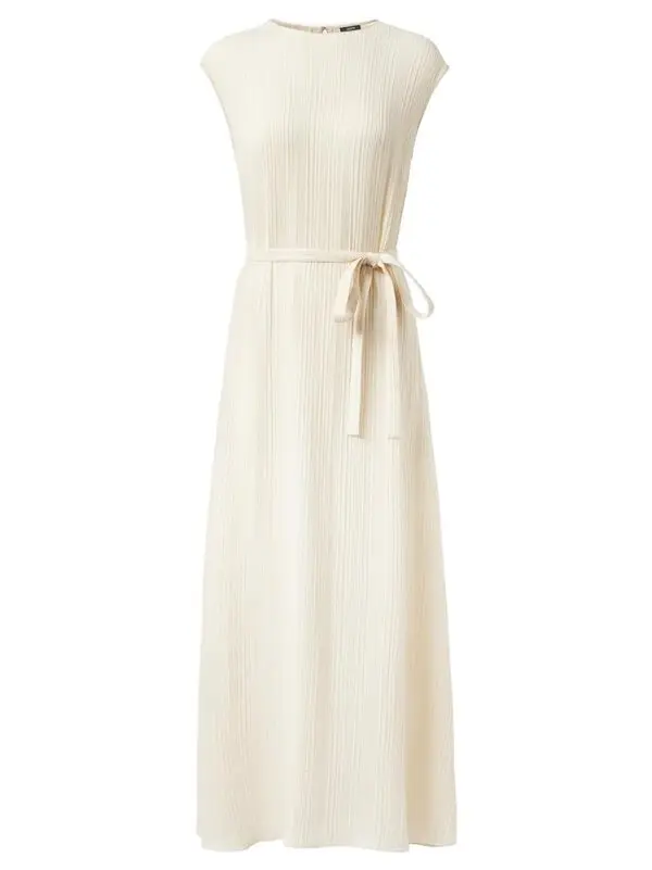 JOSEPH Garnier Pleated Jacquard Midi Dress - White