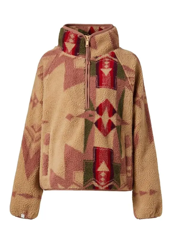 The Upside Harlow Printed Fleece Half-zip Sweater - Multicoloured