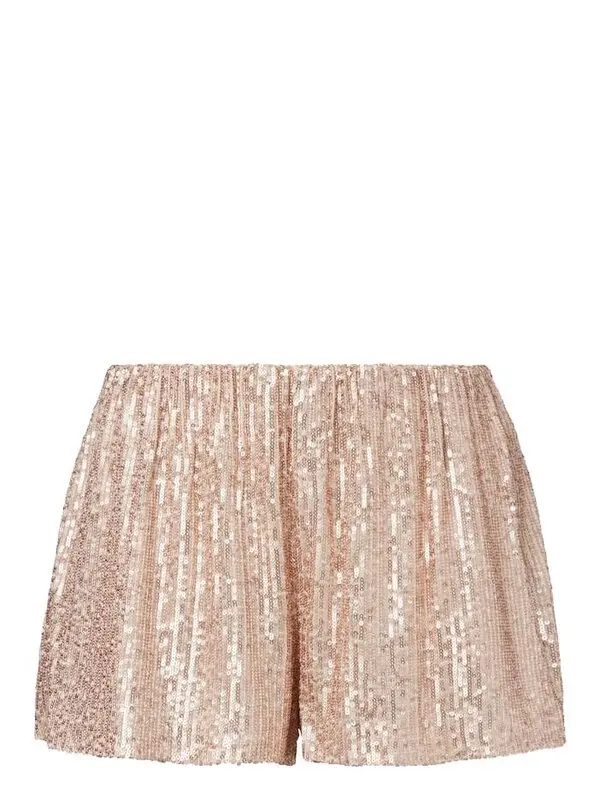 Norma Kamali Boyfriend Elephant Sequined Shorts - Pink