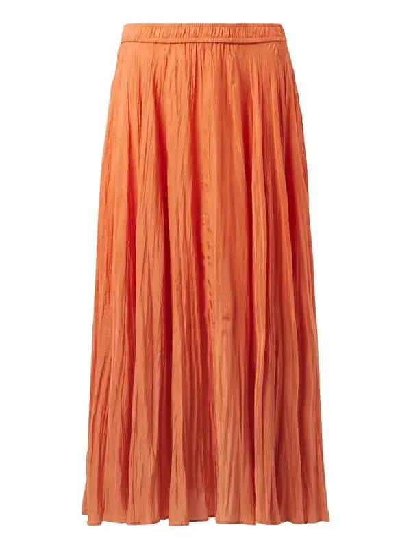 JOSEPH Sully Silk Midi Skirt - Orange