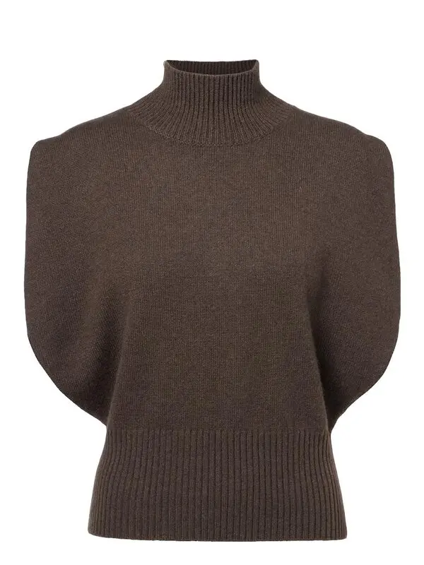 LISA YANG Zaya Knitted Cashmere Top - Brown