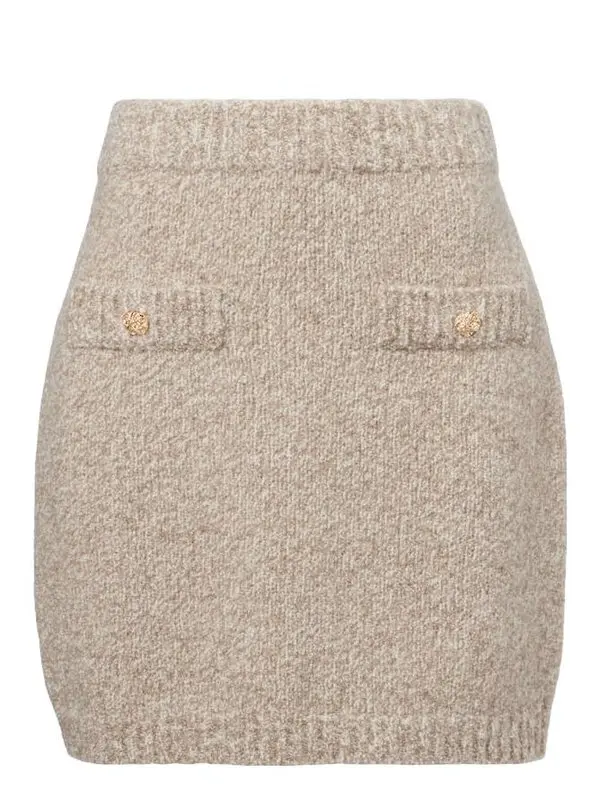 Jardin Des Orangers Cashmere-blend Miniskirt - Beige