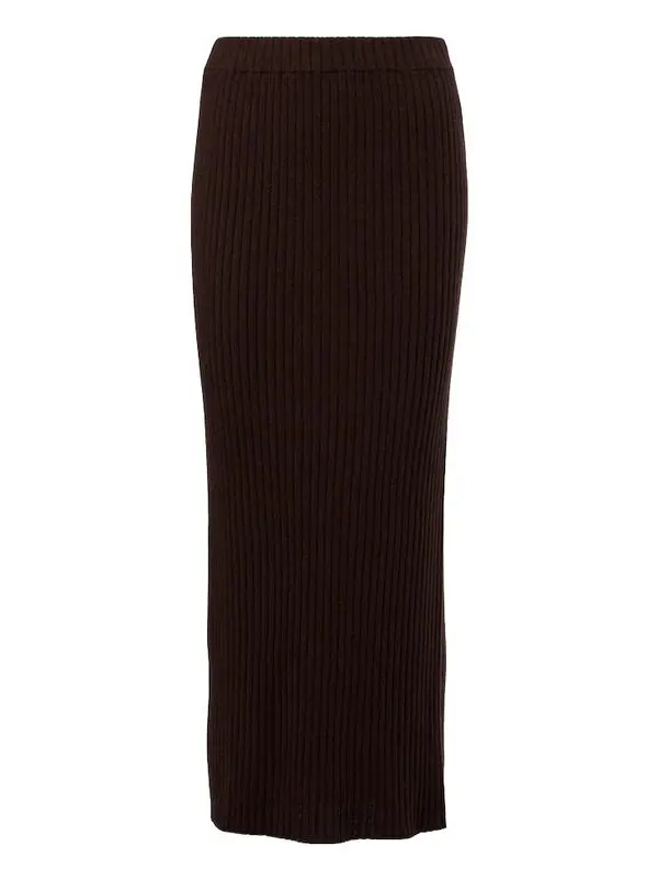 Jardin Des Orangers Ribbed-knit Cashmere Maxi Skirt - Brown
