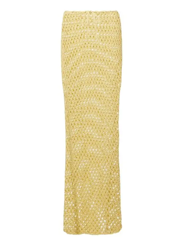 BANANHOT Magen Crochet Cotton-blend Maxi Skirt - Yellow