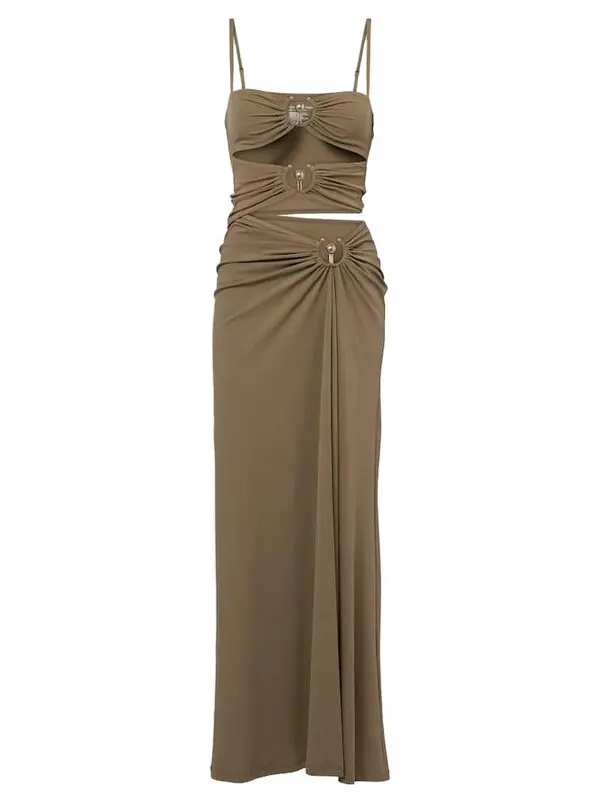 Christopher Esber Orbit Ruched Maxi Dress - Green