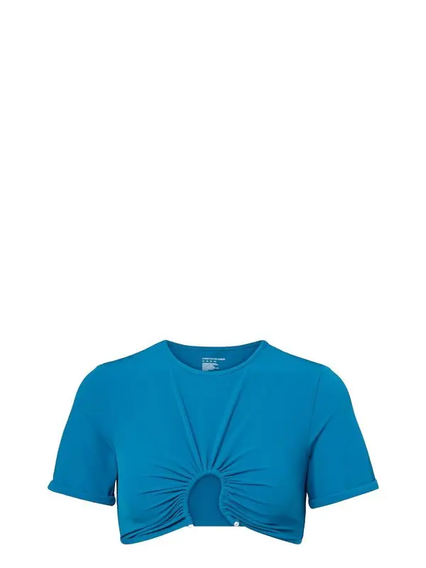 Christopher Esber Crescent Gathered Crop Top - Blue