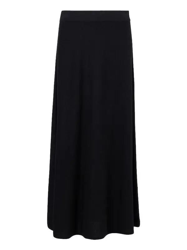 LISA YANG Torie High-rise Cashmere Maxi Skirt In Dark Oak - Black