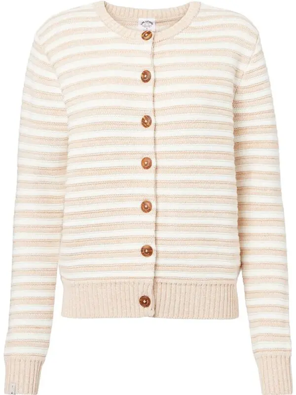 The Upside Isabeli Striped Organic Cotton Cardigan - Brown