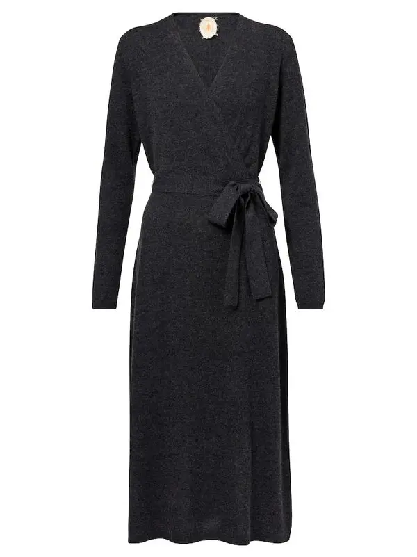 Jardin Des Orangers Wool And Cashmere Wrap Dress - Grey