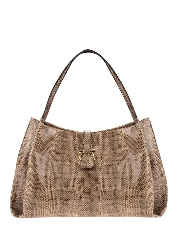 FERRAGAMO Gancini Tote Bag - Beige