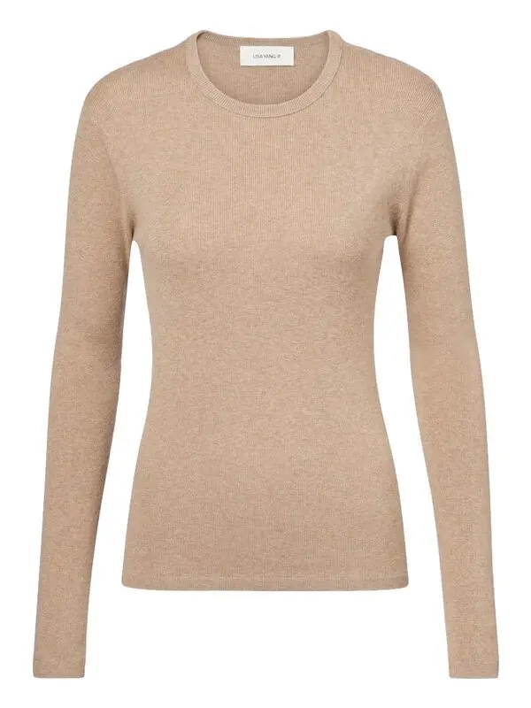 LISA YANG Vivian Knitted Cotton And Cashmere Top - Beige