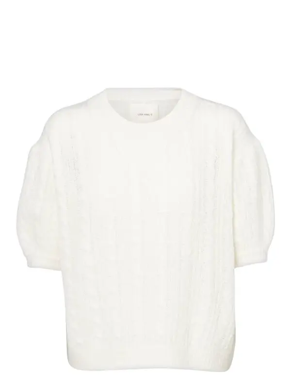 LISA YANG Kenzie Cable-knit Cashmere And Silk Sweater - White