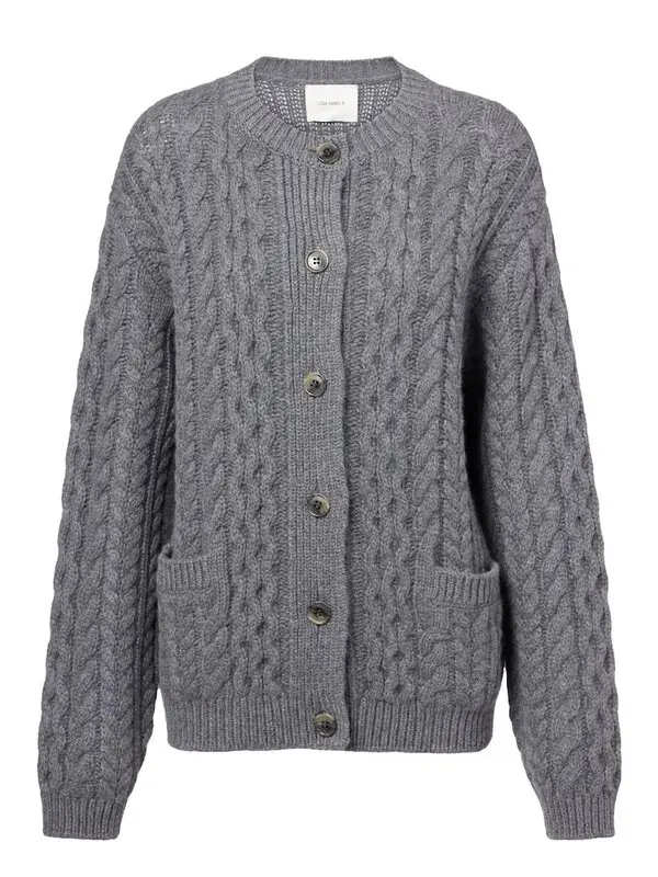 LISA YANG Ditte Cable-knit Cashmere Cardigan - Grey