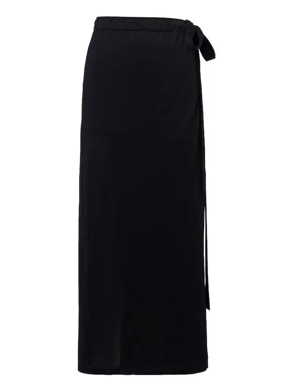 TOTEME Cotton And Silk Blend Midi Skirt - Black