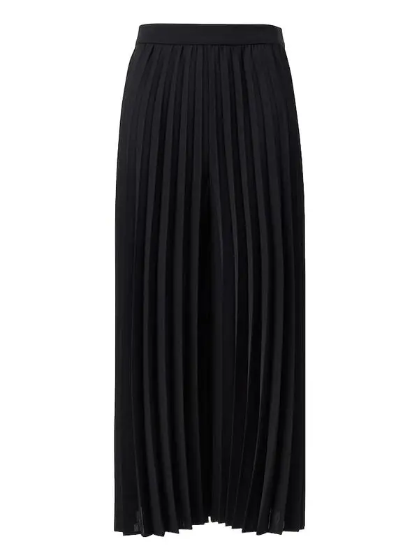 JOSEPH Airy Plissé Cropped Culottes - Black