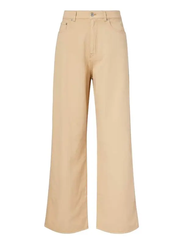 Miu Miu High-rise Wide-leg Jeans - Beige