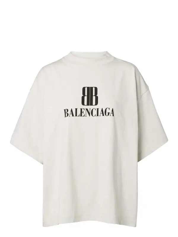 Balenciaga Logo Cotton T-shirt - White