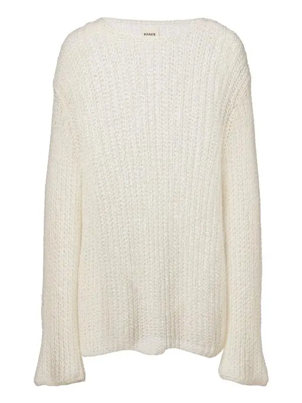 Khaite Elowen Open-knit Cotton-blend Sweater - White