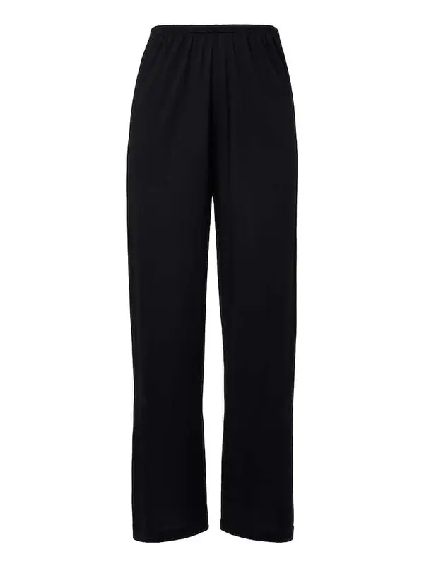 TOTEME Cotton And Silk Straight Pants - Black