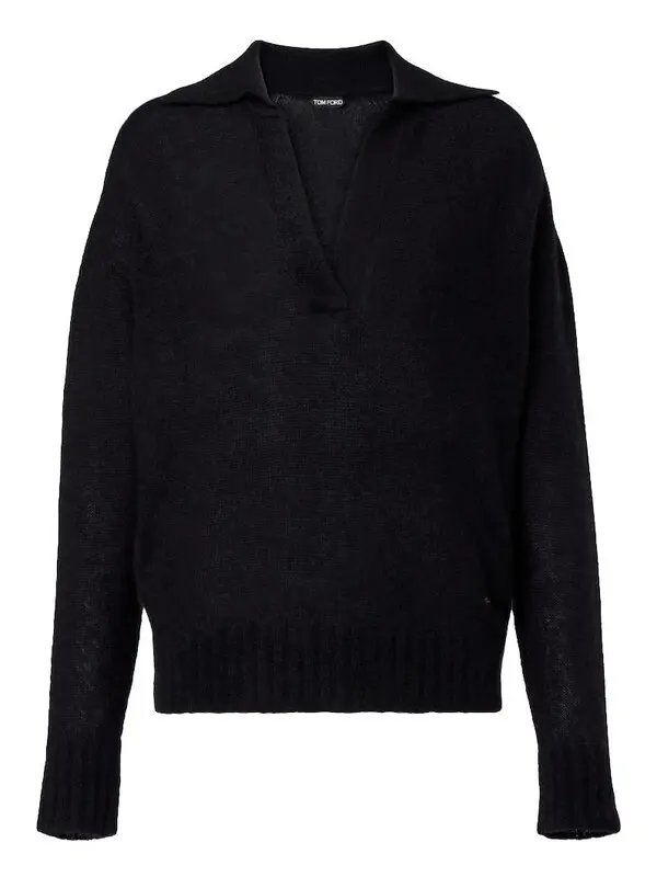 TOM FORD Cashmere And Silk Polo Sweater - Black