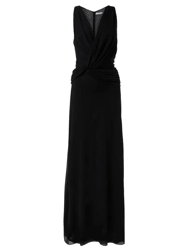 Christopher Esber Twisted Halter Gathered Ruched Gown - Black