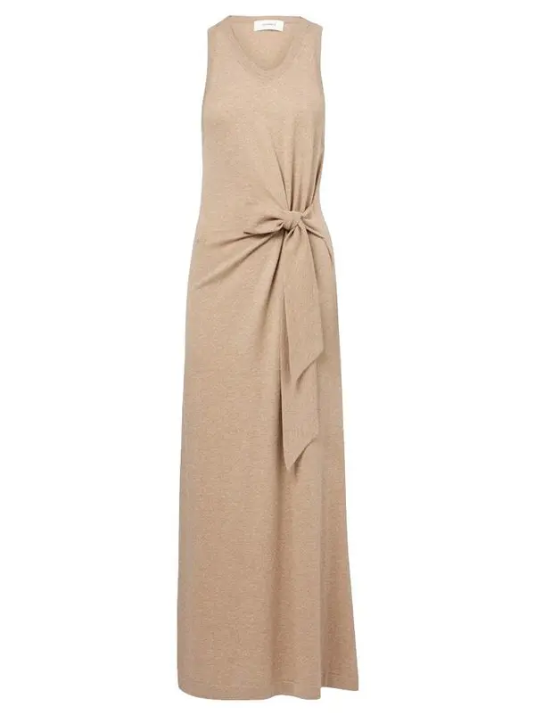 LISA YANG Angeline Cotton And Cashmere Maxi Dress - Beige