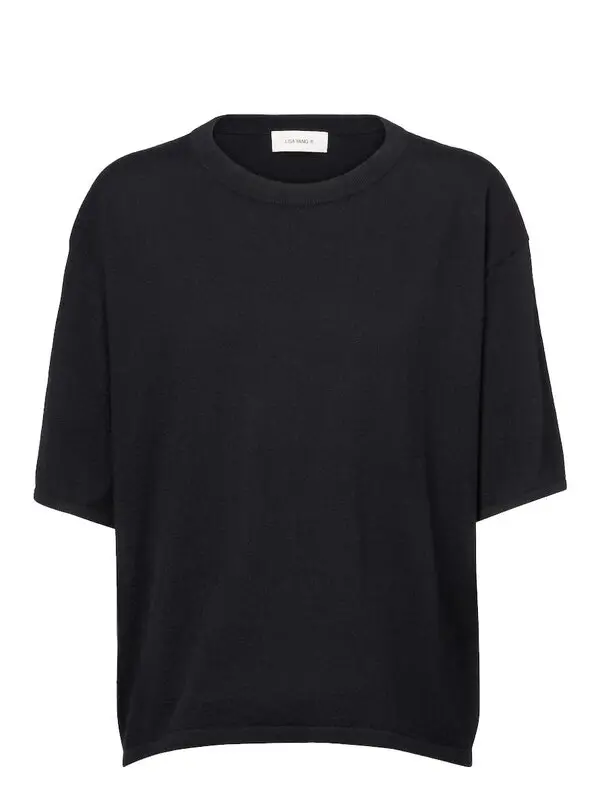 LISA YANG Rubie Cotton And Cashmere T-shirt - Black