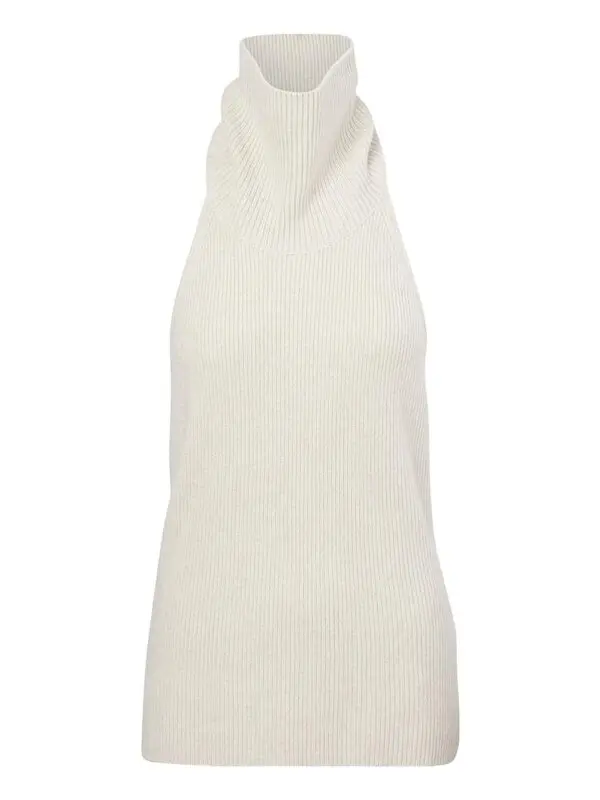 LISA YANG Maddie Cashmere Turtleneck Top - Beige