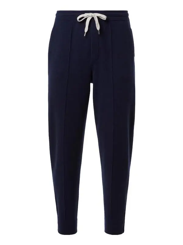 Brunello Cucinelli Cashmere-blend Sweatpants - Blue