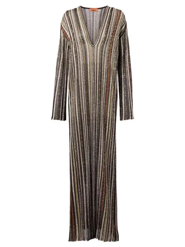 Missoni Striped Sequined Lamé Maxi Dress - Multicoloured