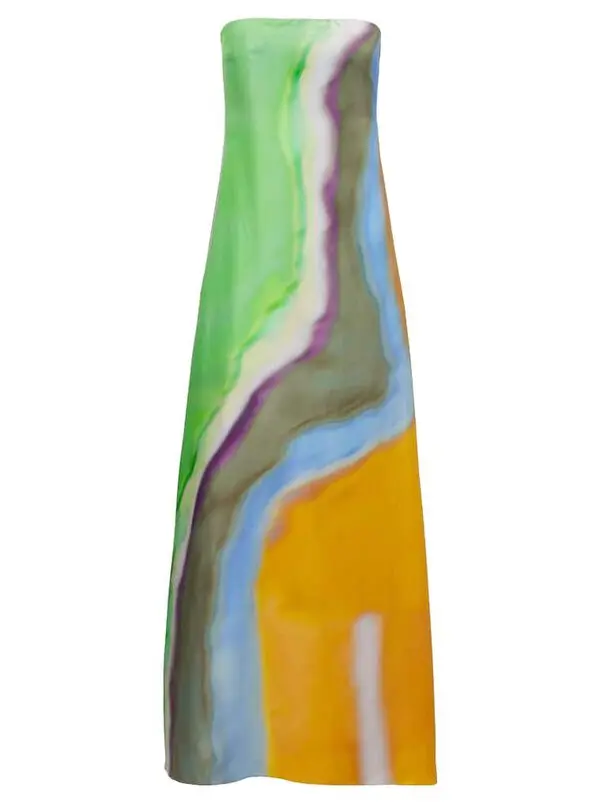Christopher Esber Printed Silk Satin Maxi Dress - Multicoloured