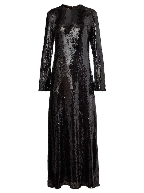 Remain Birger Christensen Sequined Maxi Dress - Black