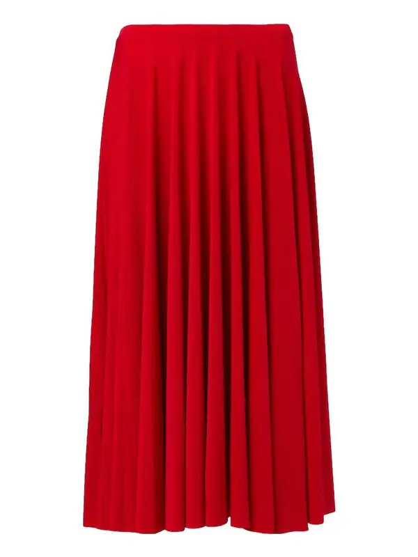Norma Kamali Pleated Midi Skirt - Red