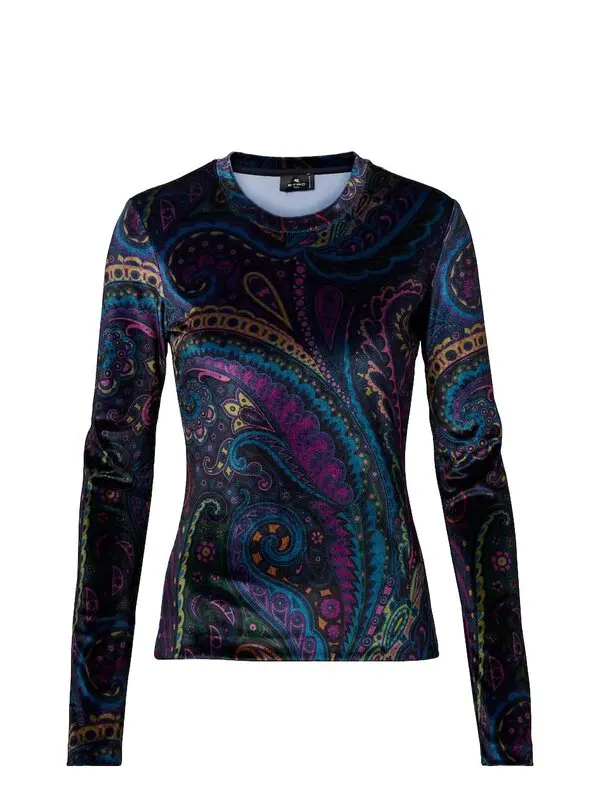 Etro Paisley Jersey Top - Blue