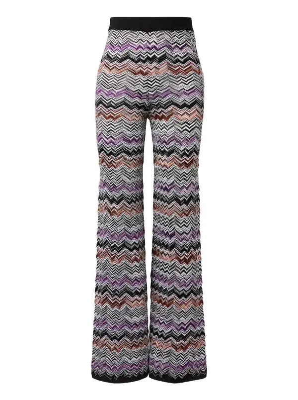 Missoni Zigzag Knitted Wide-leg Pants - Multicoloured