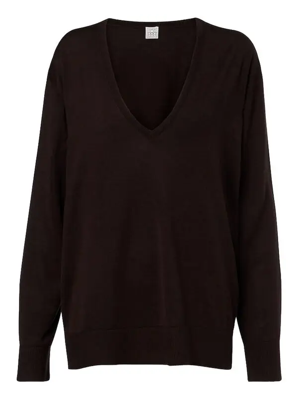 TOTEME Oversized Crewneck Sweater - Brown