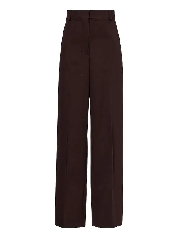 Stella McCartney High-rise Wide-leg Wool Pants - Burgundy