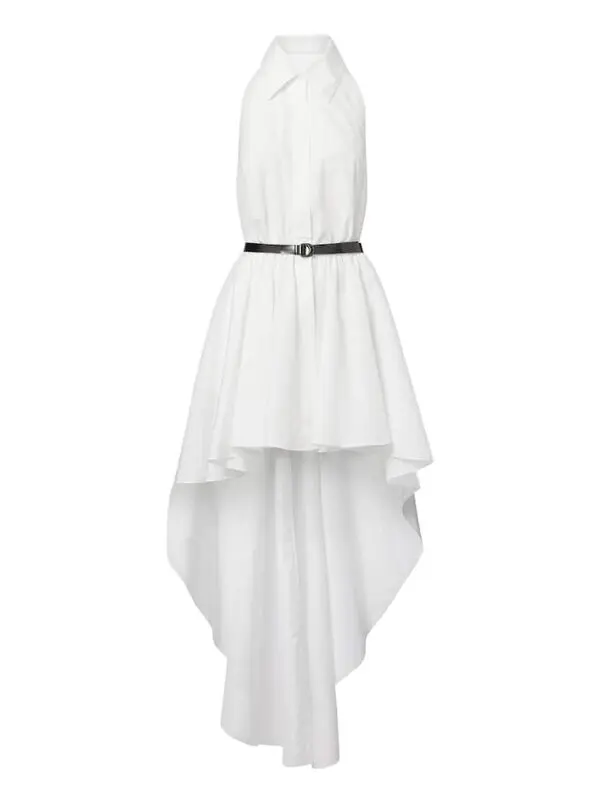 Norma Kamali Halterneck Habotai Minidress - White