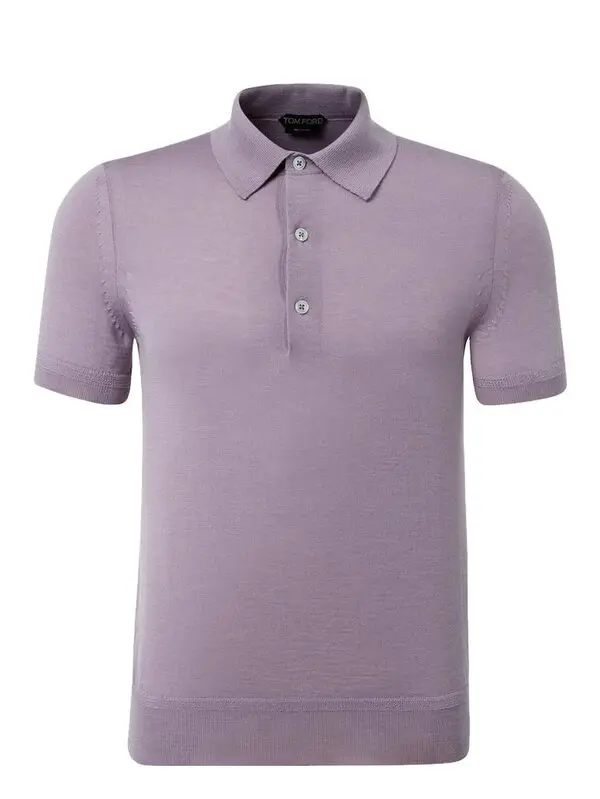 TOM FORD Cashmere And Silk Polo Sweater - Purple