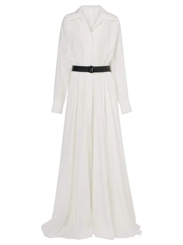 Norma Kamali Belted Gown - White