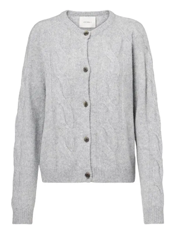 LISA YANG Gwyneth Cable-knit Cardigan - Grey