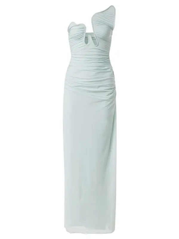 Christopher Esber Salacia Ruched Jersey Gown - Blue