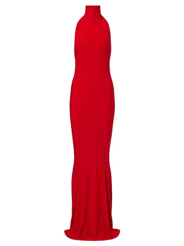 Norma Kamali Halterneck Gown - Red