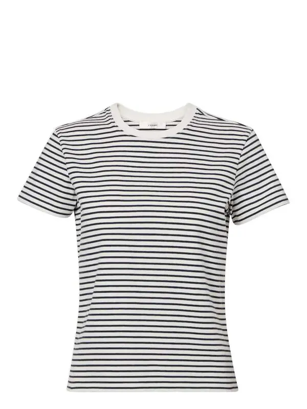 FRAME Striped Organic Cotton T-shirt - Black