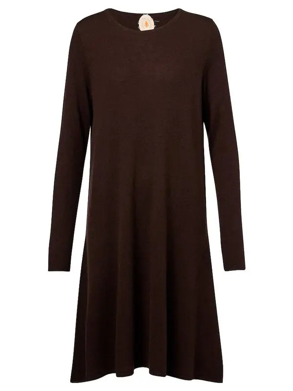 Jardin Des Orangers Wool And Cashmere Midi Dress - Brown
