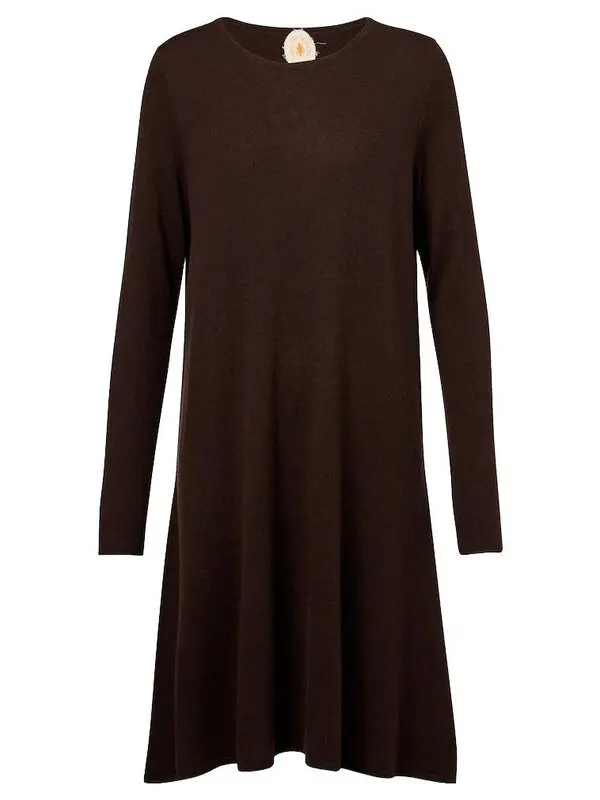 Jardin Des Orangers Wool And Cashmere Midi Dress - Brown