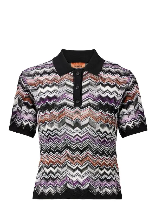 Missoni Zigzag Knitted Polo Shirt - Multicoloured