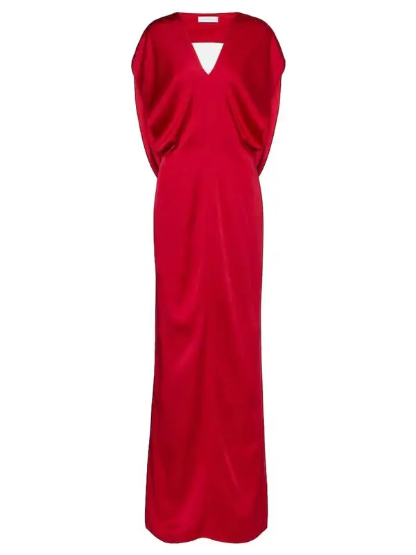 Stella McCartney Draped Satin Gown - Red